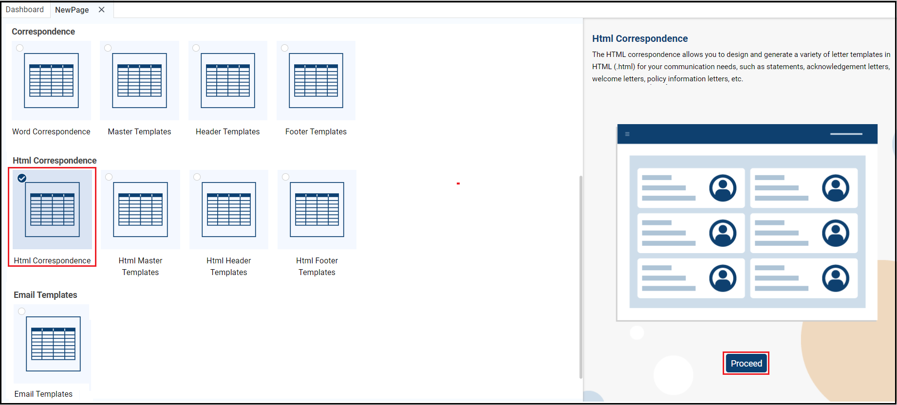 Create a HTML Correspondence File